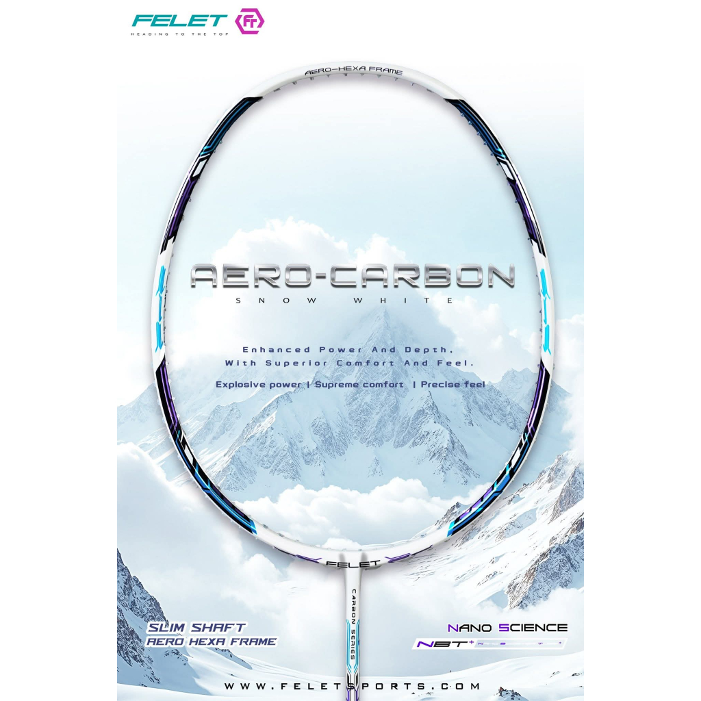 Felet Aero Carbon Snow White Badminton Racket | Shopee Malaysia