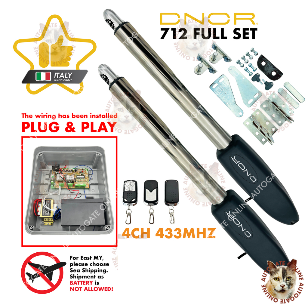 DNOR 712 ( 4CH 433MHZ M5 ) SWING ARM AUTOGATE HEAVYDUTY DREAM ARM AUTO ...