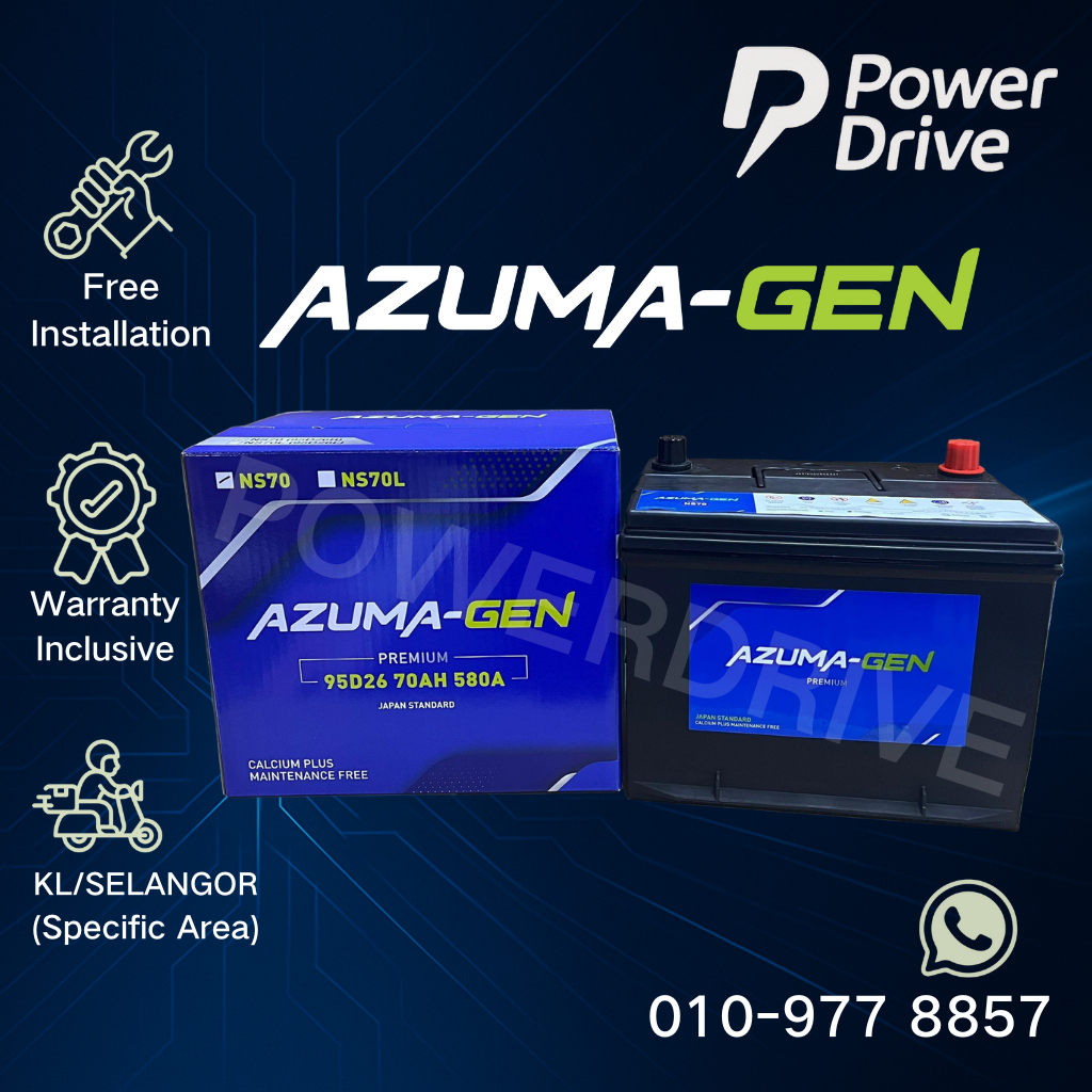 [ Installation Provided ] NS70 | NS70L | Azuma-Gen MF Car Battery ...