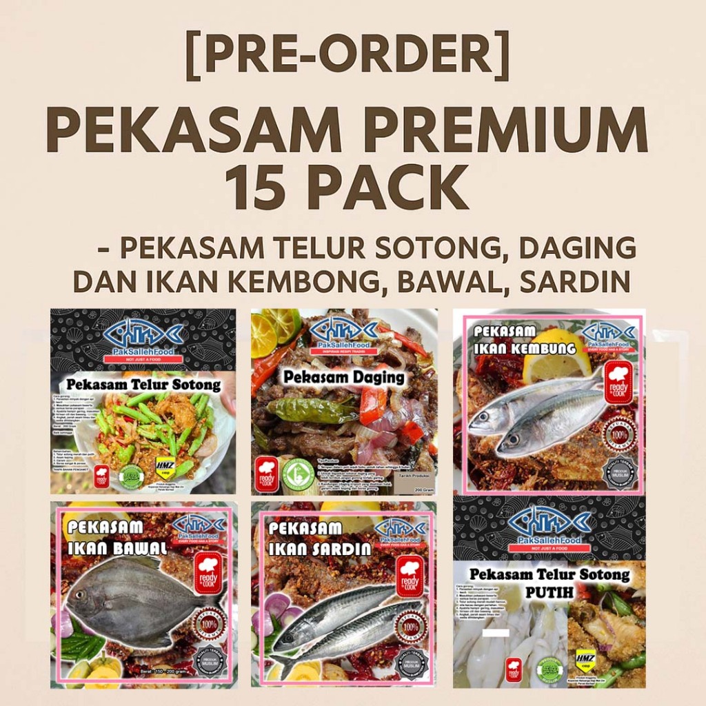 [PRE-ORDER] Pekasam Premium 15 Pack | Telur Sotong, Daging & Ikan ...