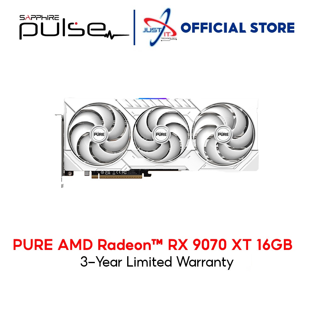 SAPPHIRE AMD RX 9070 XT PURE GAMING OC 16GB DDR6 GRAPHICS CARD ( SAP ...