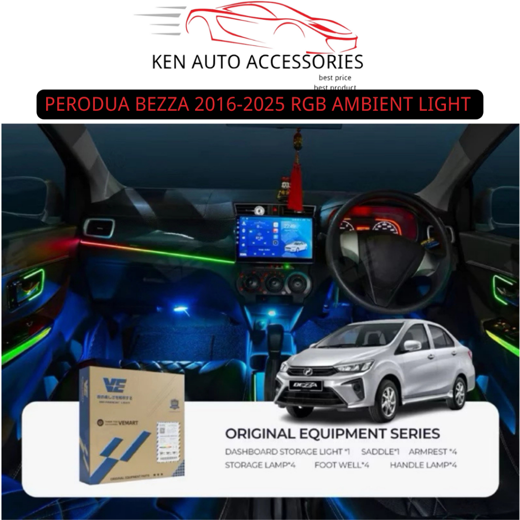 PERODUA BEZZA 2016-2025 LED RGB CAR AMBIENT LIGHT PLUG AND PLAY ...