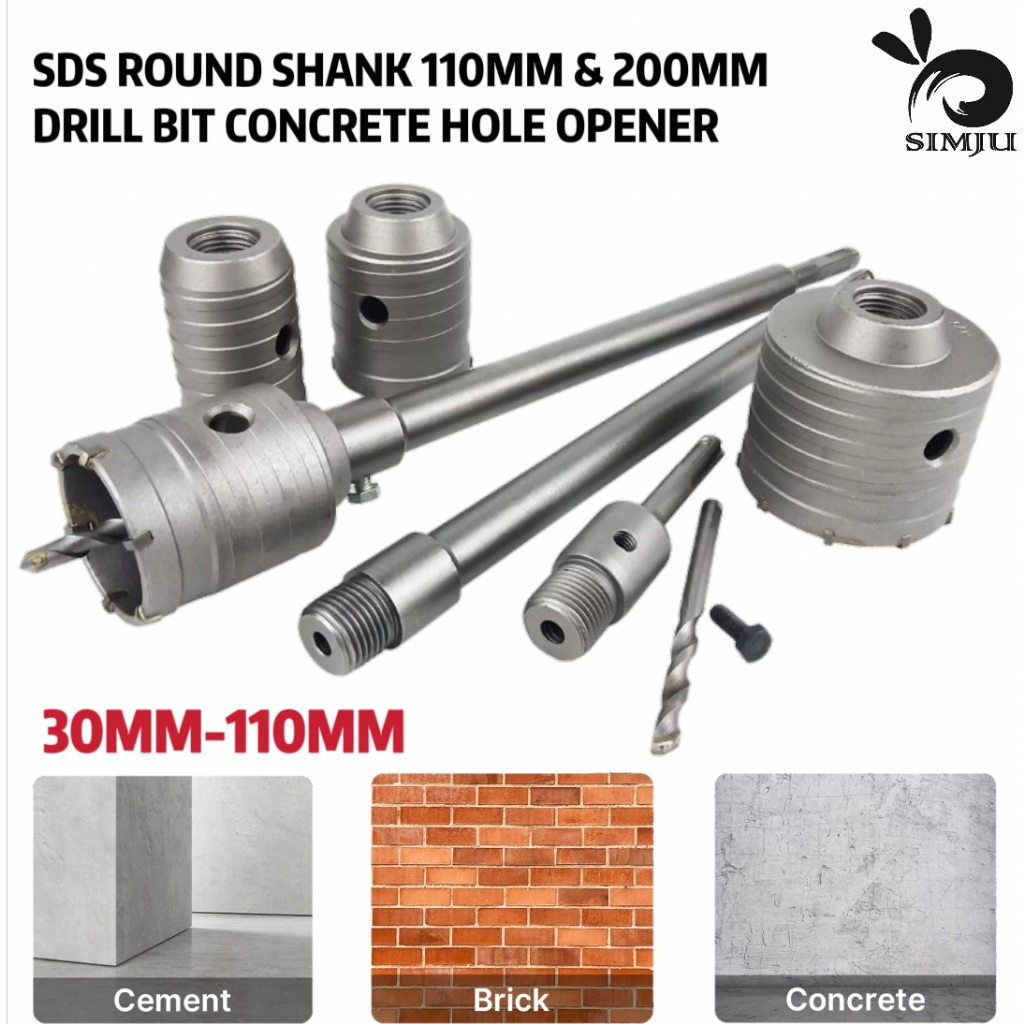 SDS Plus Round Drill Bit 30-110mm Concrete Hole Opener Cutter Tools ...