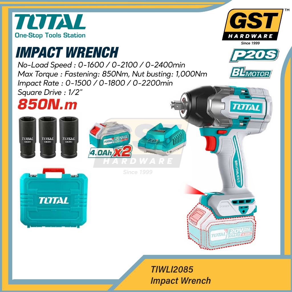 🔥 20V TOTAL Impact Wrench 850Nm Cordless Impact Wrench Heavy Duty 800Nm ...