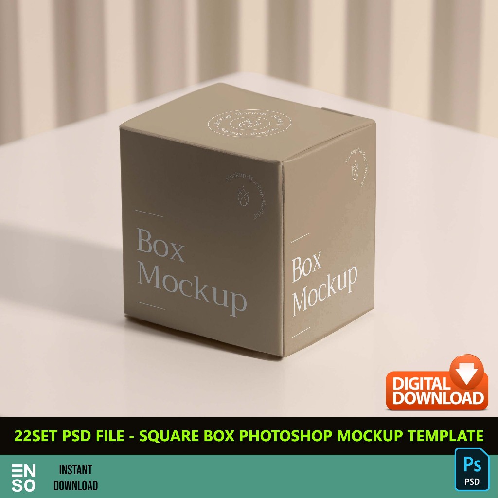 22Set PSD Files - Square Box Mockup Template | Self Edit PHOTOSHOP ...