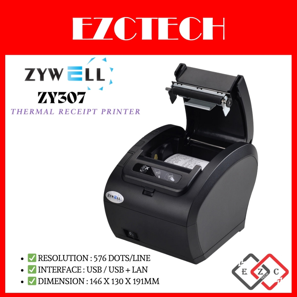 ZYWELL Zy307 Usb+Lan 80mm Autocut Thermal Receipt Printer 1Year ...