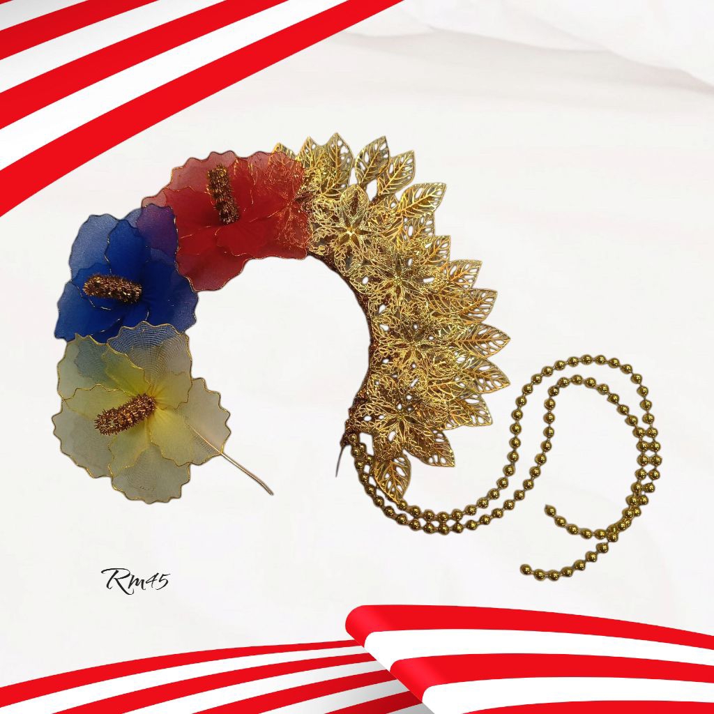 Cekak sanggul bunga raya stokin (warna merdeka) | Shopee Malaysia