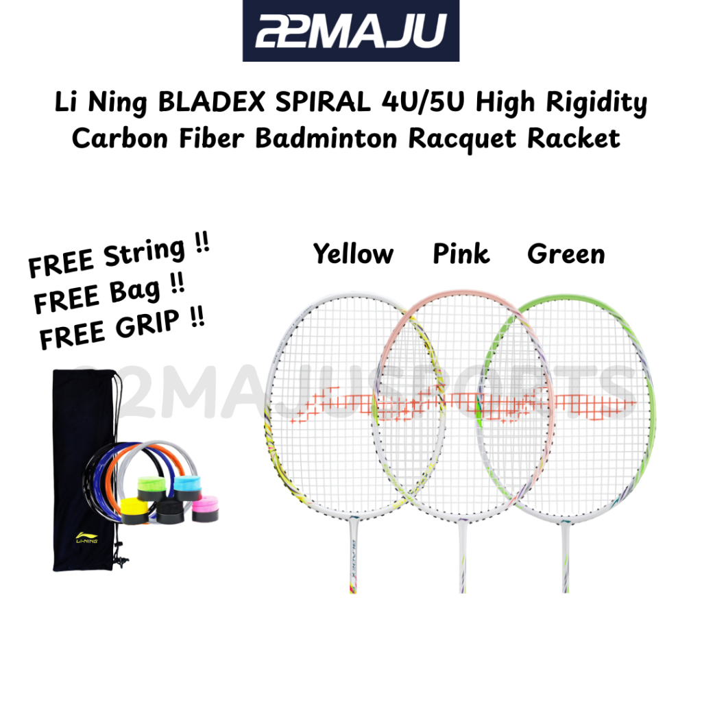Li Ning BLADEX SPIRAL 4U/5U High Rigidity Carbon Fiber Badminton ...