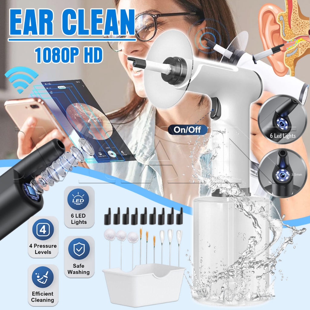 Electric Earwax Remover Kit Ear Washer With 4 Pressure Settings For Ear ...