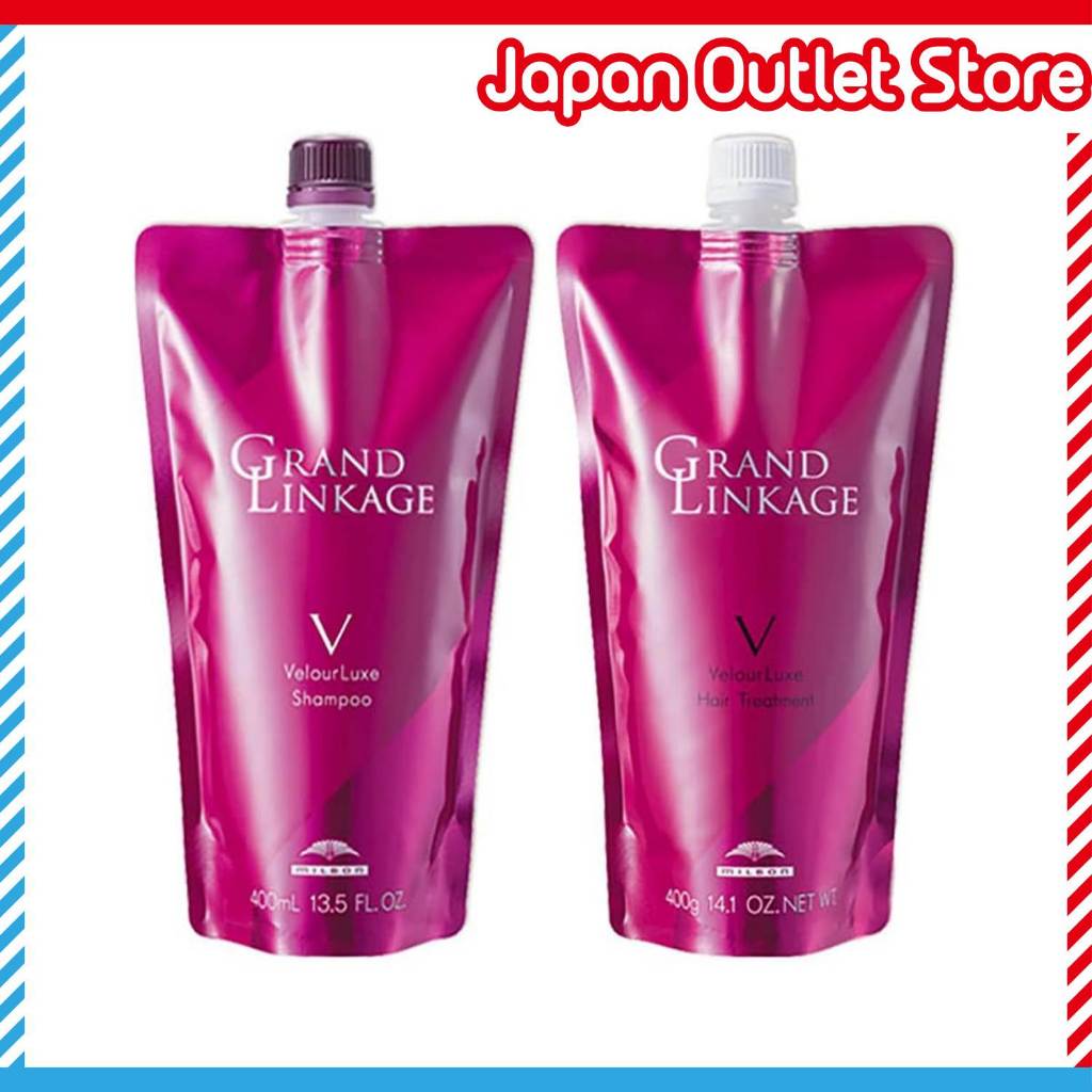 Milbon Grand Linkage Velour Luxe Shampoo 400mL / Treatment 400g [Direct ...