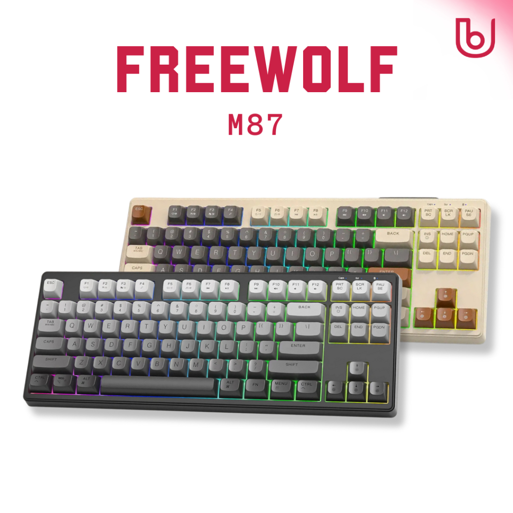 [READY STOCK] Freewolf M87 Wireless Mechanical Feel TKL Full RGB ...