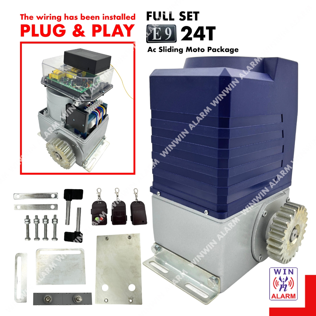 E9 24T L200 AC MOTOR SLIDING AUTOGATE FULL SET (1500KG) FULL SET ...