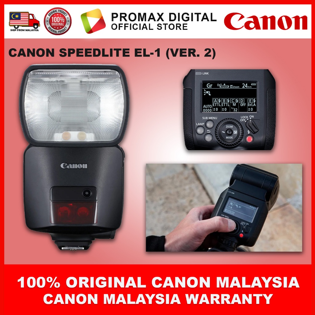Canon Speedlite EL-1 (Ver. 2) Red Line Speedlite 100% Original Canon ...