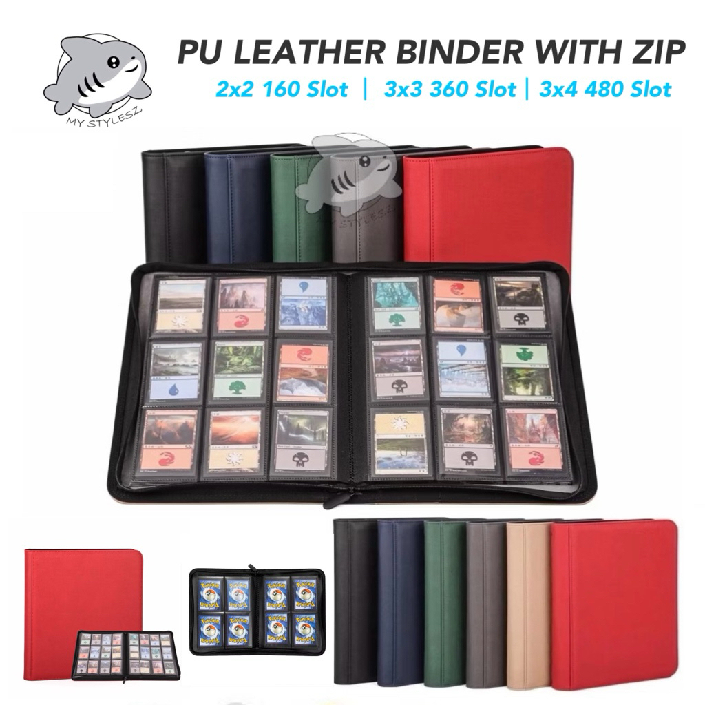 360/480 Cards Album With Zip 3X3 /4X3 Hard Case /PU Leather 360/480 ...