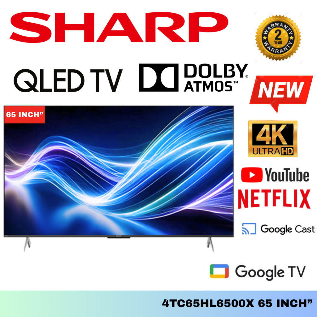 Sharp QLED LED 65/75 INCH Google TV 4TC75HL6500X 75" / 4TC65HL6500X 65 ...