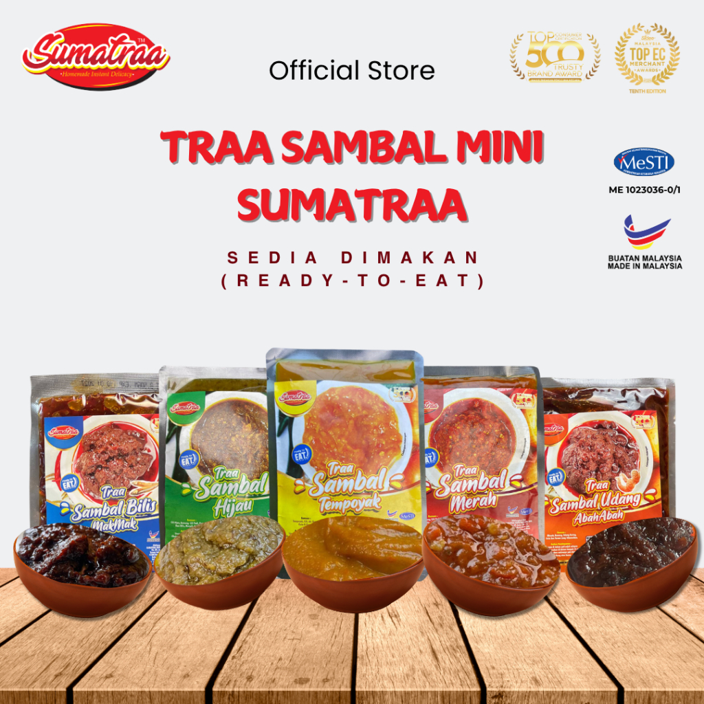 5 Types of Mini Pack Sambal Sumatraa Ready To Eat and Travel Friendly ...