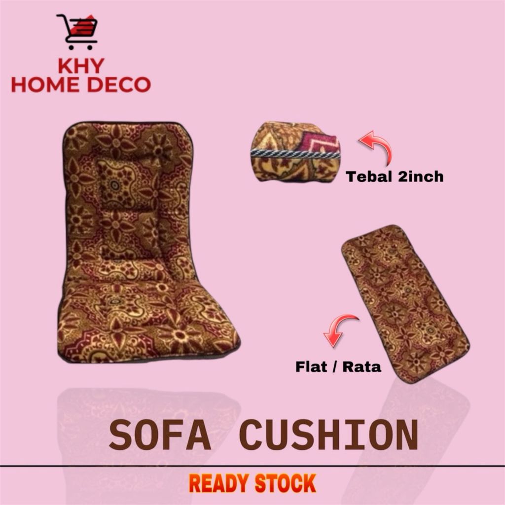 Wooden Kayu Sofa Cushion Seat Kusyen Kain Fabric Lapik Kerusi Sofa Kayu ...