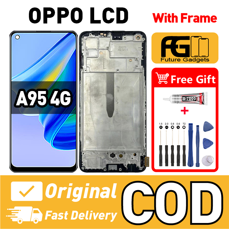 LCD with FRAME for OPPO A95 4G Compatible For ORIGINAL LCD Skrin Touch Screen Replacement ...