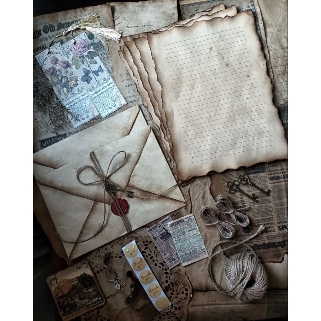 25pcs Set Handmade Envelope Burn Edges Vintage Paper A4 A5 Letter Set ...