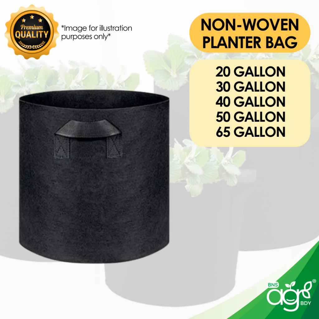 AgroBuddy 20/30/40/50/65 Gallon Beg Tanaman Saiz Besar Hitam | Felt Non ...