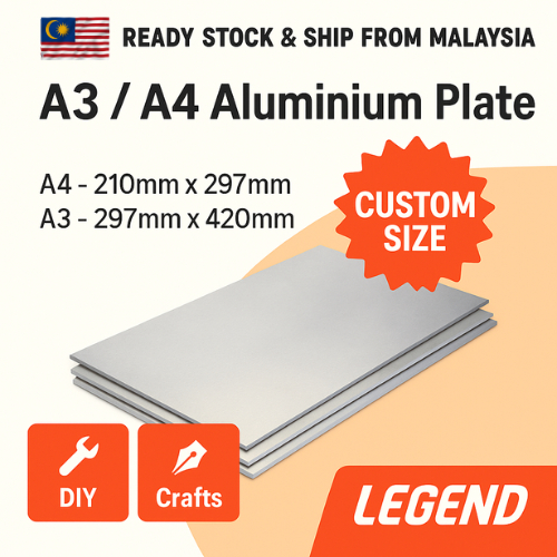 Aluminium Plate A3 A4 1mm, 1.5mm, 2mm, 3mm, 4mm Aluminum Sheet Papan ...