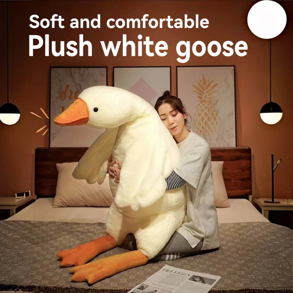 Big white duck toys goose plushie funny soft toy goose plush toys doll ...