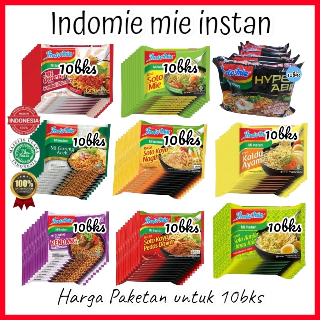 Indomie Mie instan Goreng/kuah/ khas indonesia/Harga Paketan untuk ...