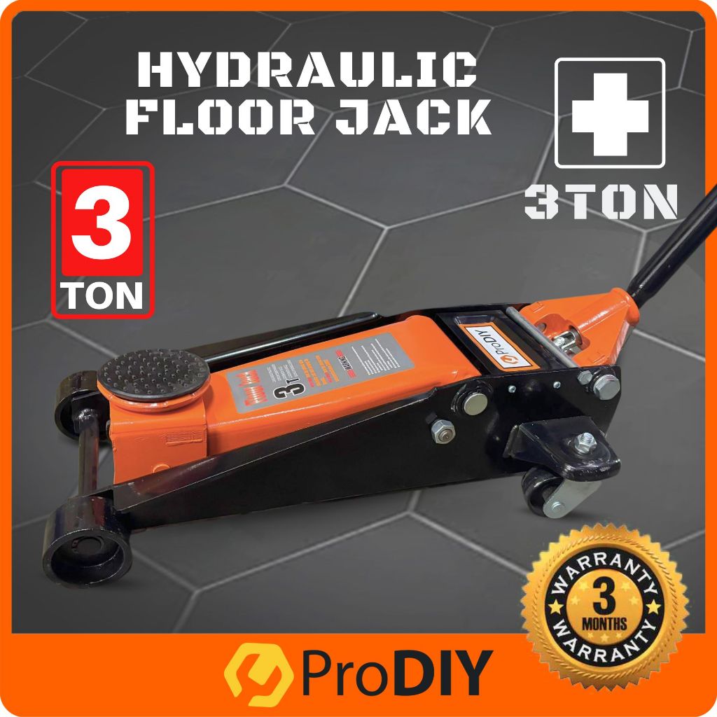 3 Ton Hydraulic Floor Jack + 2pcs ( Standard / With Lock ) Jack Stand ...