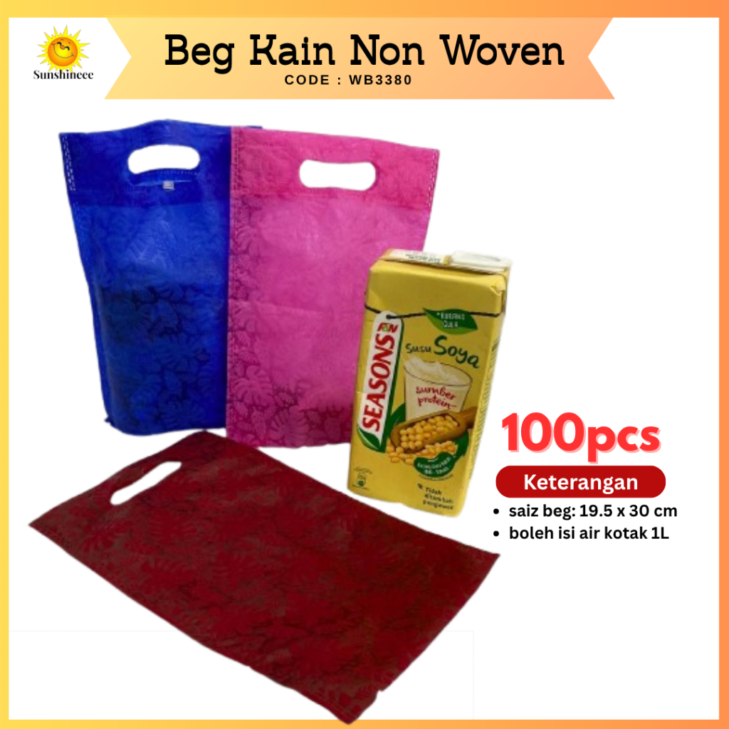 SS 100pcs Beg Goodies Kawin Woven Bag | Beg Jajan Sesuai isi air kotak ...