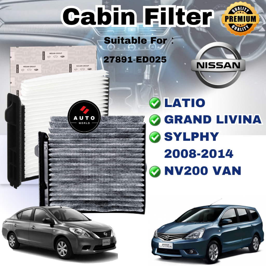 AirCond Filter Nissan LATIO/ GRAND LIVINA/ SYLPHY/ NV200 VAN Cabin ...