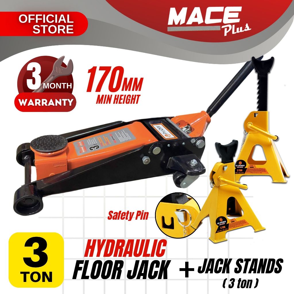 3 Ton Hydraulic Floor Jack Service Hydraulic Double Pump + 3 Ton Jack ...