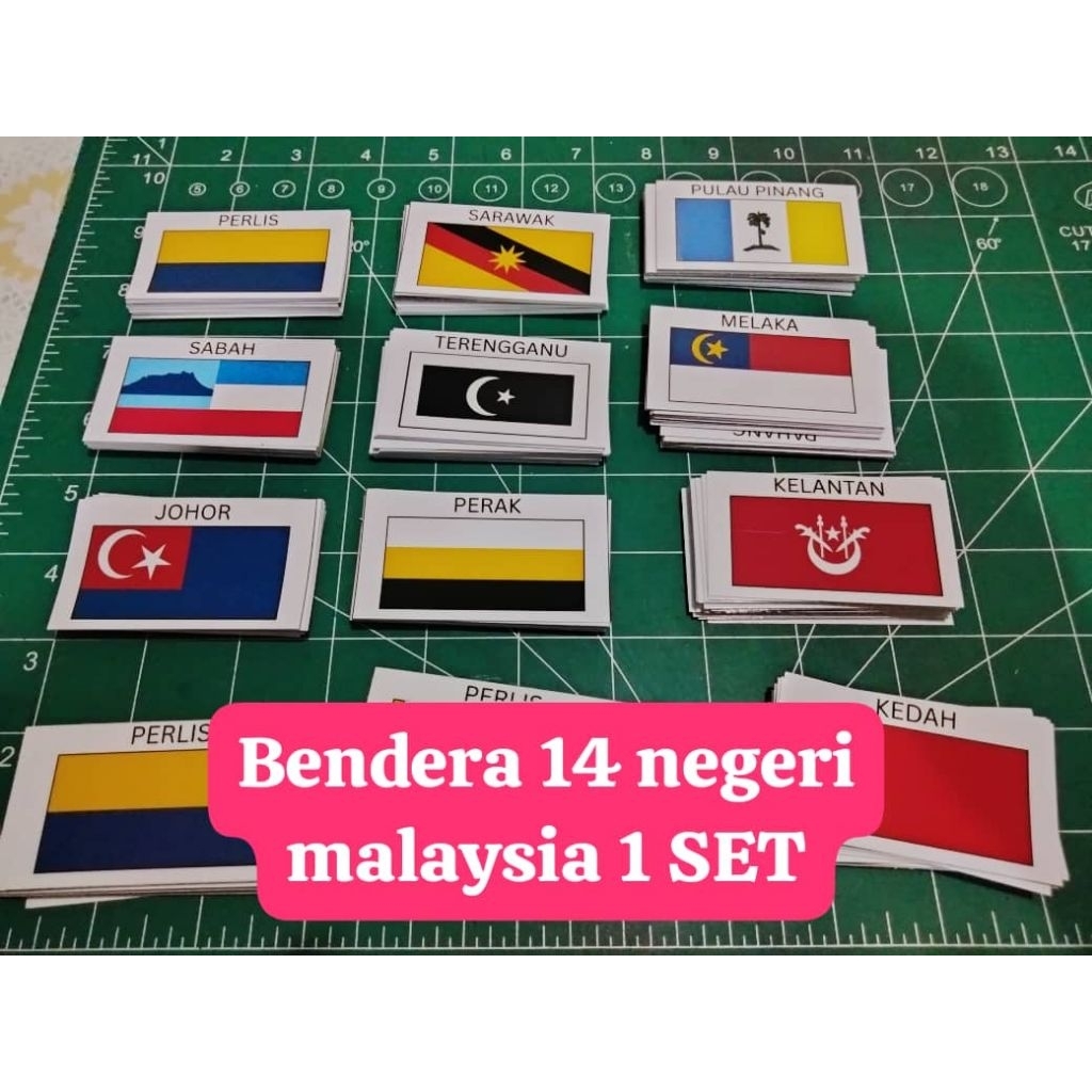 Bendera 14 negeri malaysia 1 set (glossy paper) | Shopee Malaysia