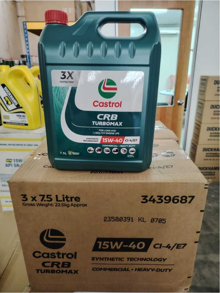 100% ORIGINAL CASTROL CRB TURBOMAX 15W40 CI4 E7 Semi Synthetic Diesel ...