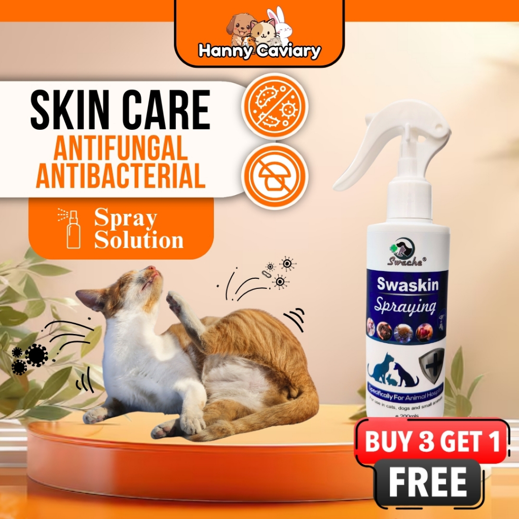 Swache Swaskin Anti Fungus & Anti Bacteria Spray for Pet (200ml) [Buy 3 ...