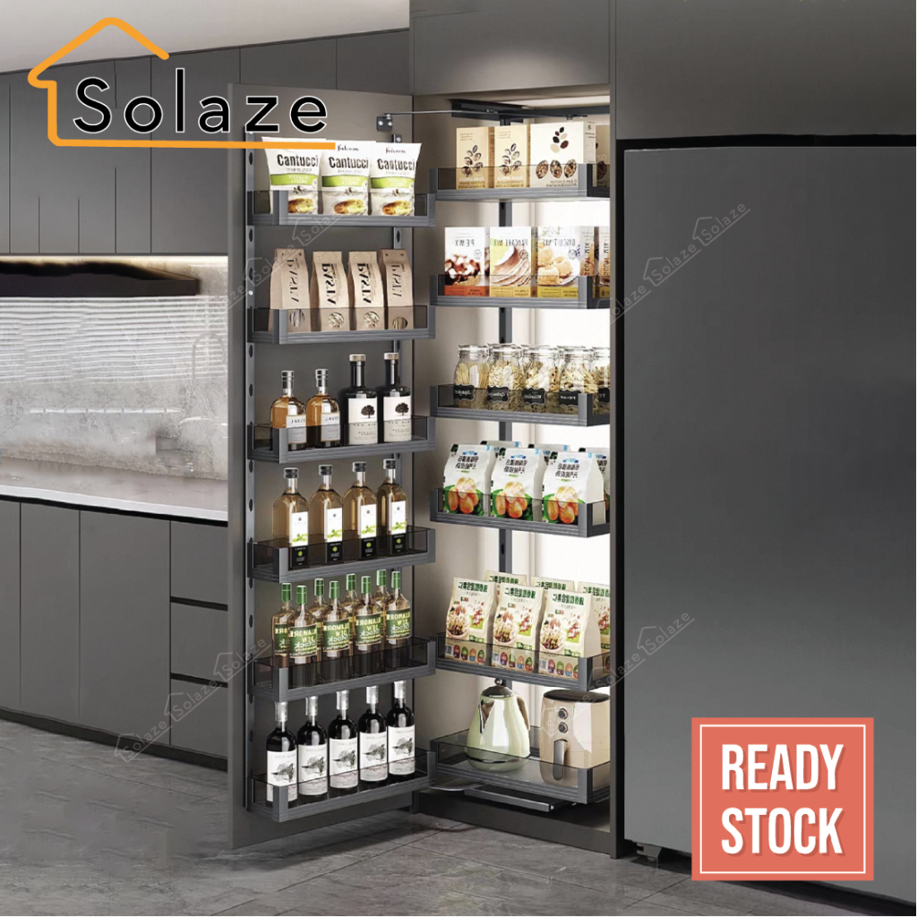 Solaze Aluminum Alloy Tall Unit Storage Basket Soft Close Pull Out ...