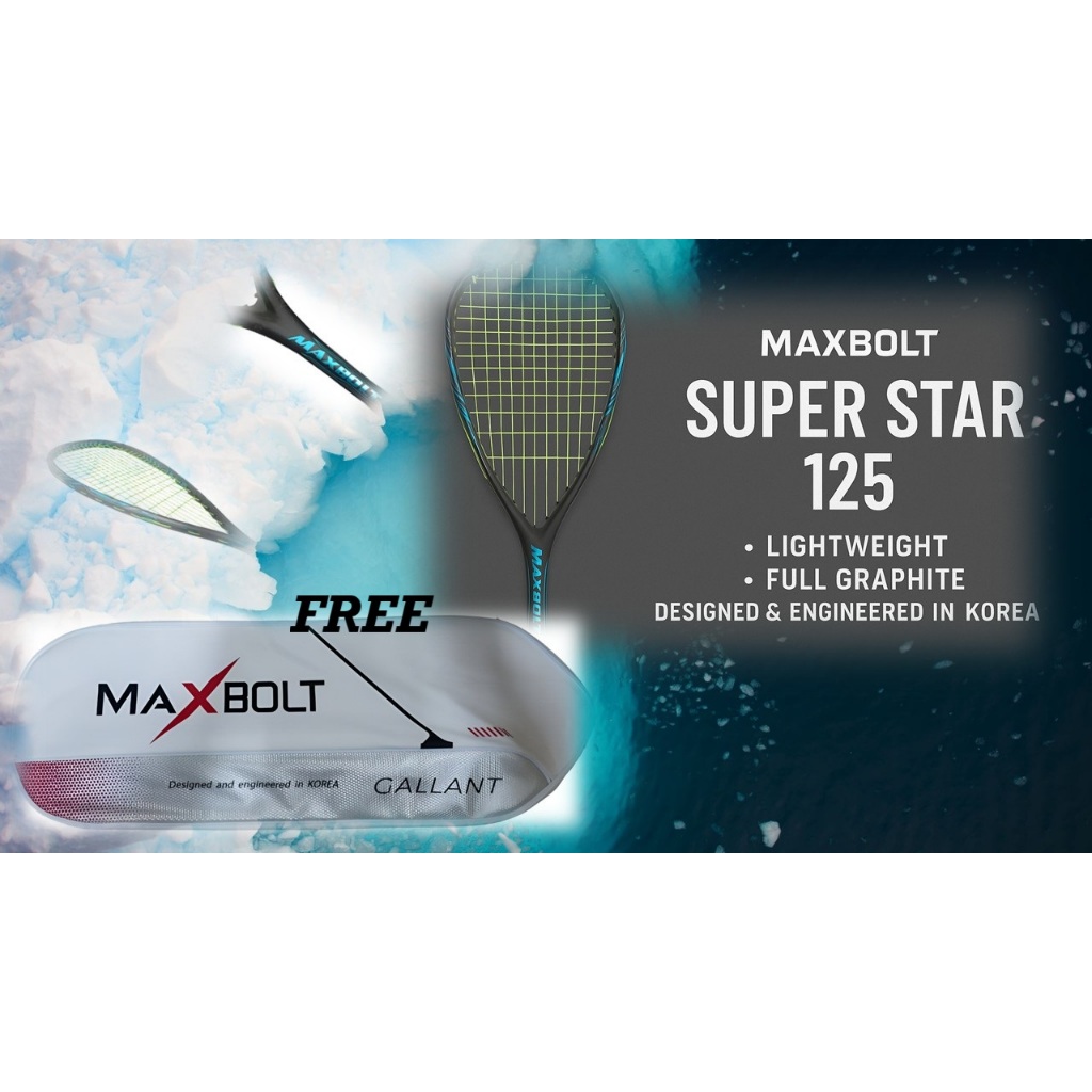 Maxbolt Super Star 125 Lightweight 125g Graphite Squash Racket with ...