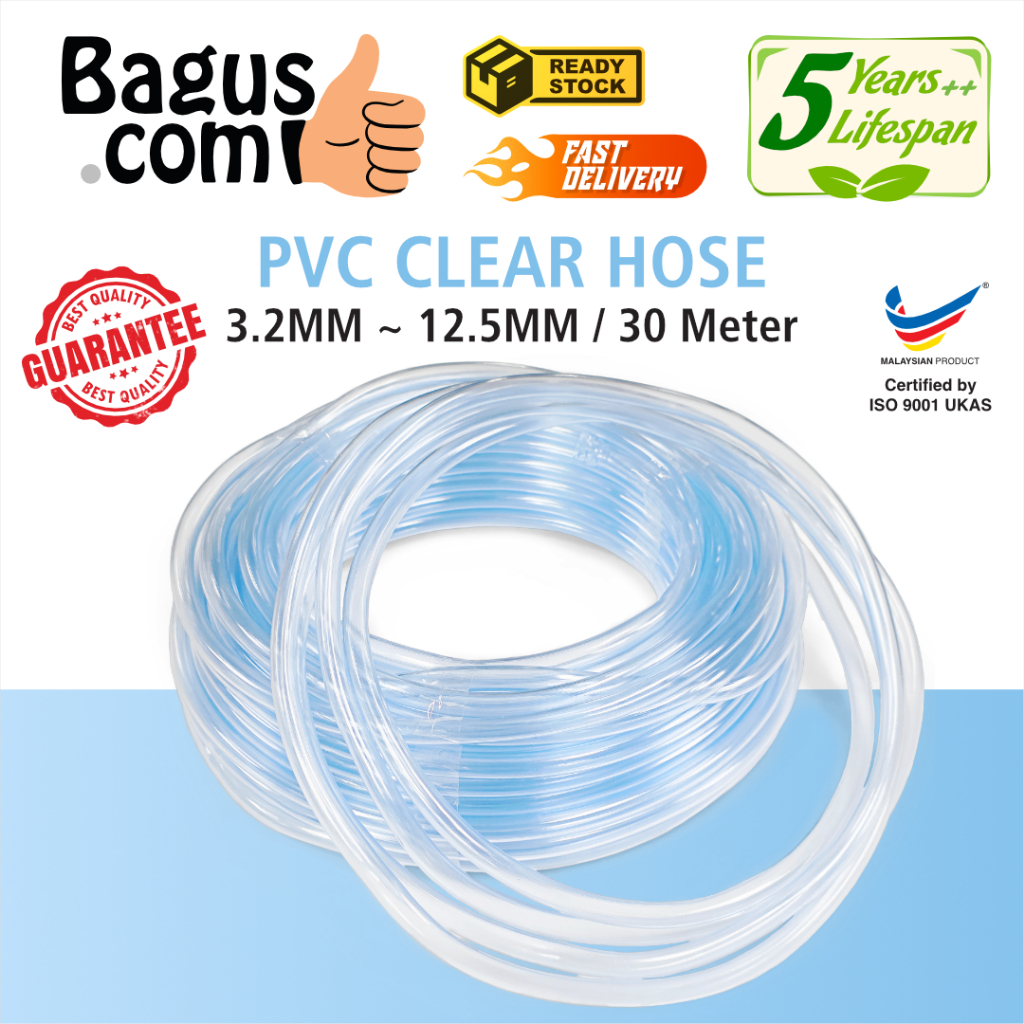My Bagus Clear PVC Hose – Flexible, Durable & Multi-Purpose (3.2MM ~ 12 ...