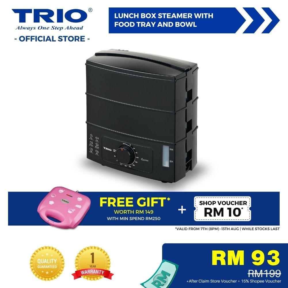 Trio Lunch Box Steamer 2.4L With Food Tray And Bowl | Portable | Bekas ...