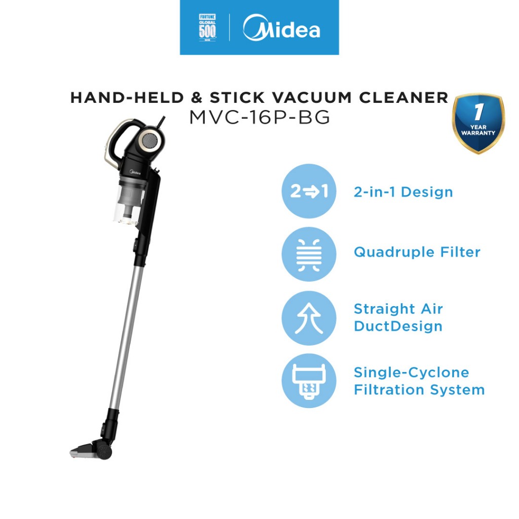 Midea MVC-16P-BG 2-In-1 Hand-Held & Stick Vacuum Cleaner | Shopee Malaysia