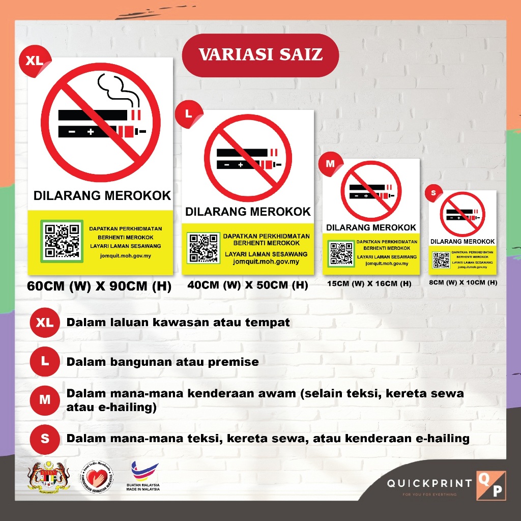 [M] Dilarang Merokok | Sticker / Foam / PVC Plastik Board (15x18cm ...