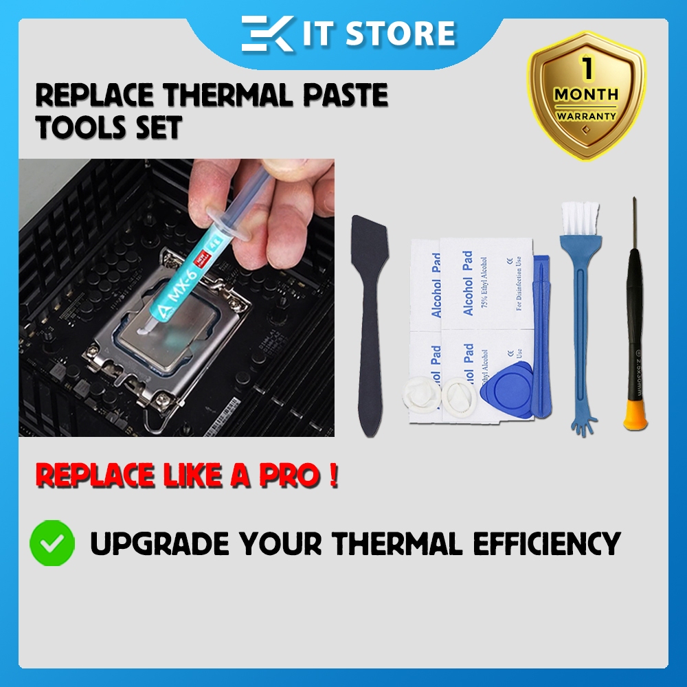 Replace Thermal Paste Tools Set Kit with Spatula Spreader Finger Gloves ...