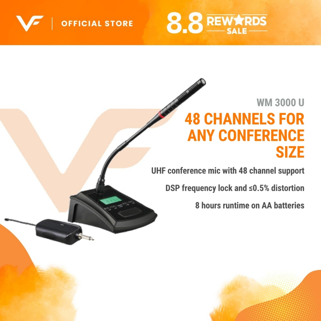 Vinnfier WM3000U Professional Universal UHF Wireless Conference ...