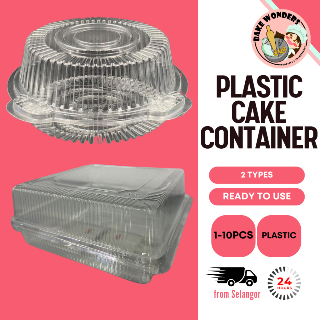 (1PCS/5PCS/10PCS)Plastic Cake Container/ Round Plastic Cake/Round ...