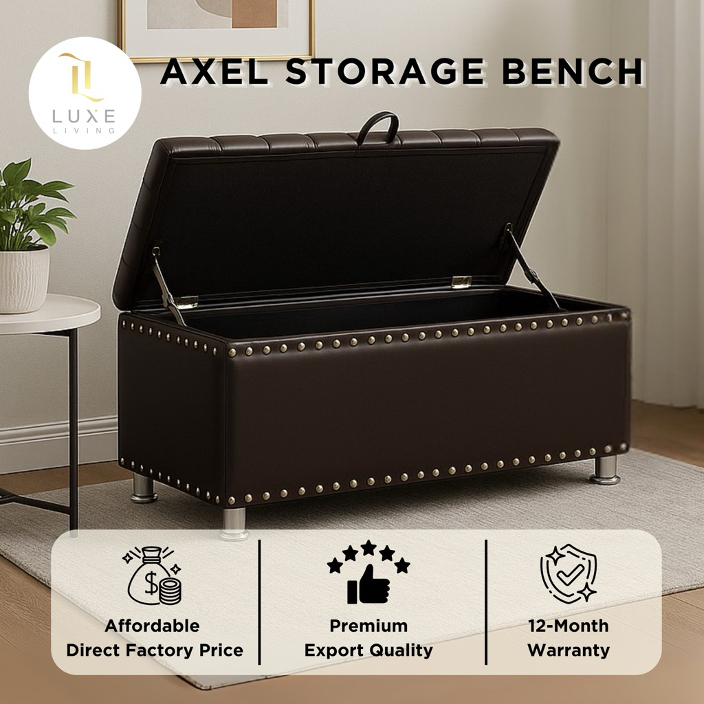 LUXE: Axel Storage Bench Chair | Ottoman Bench Chair | Bangku Simpanan ...