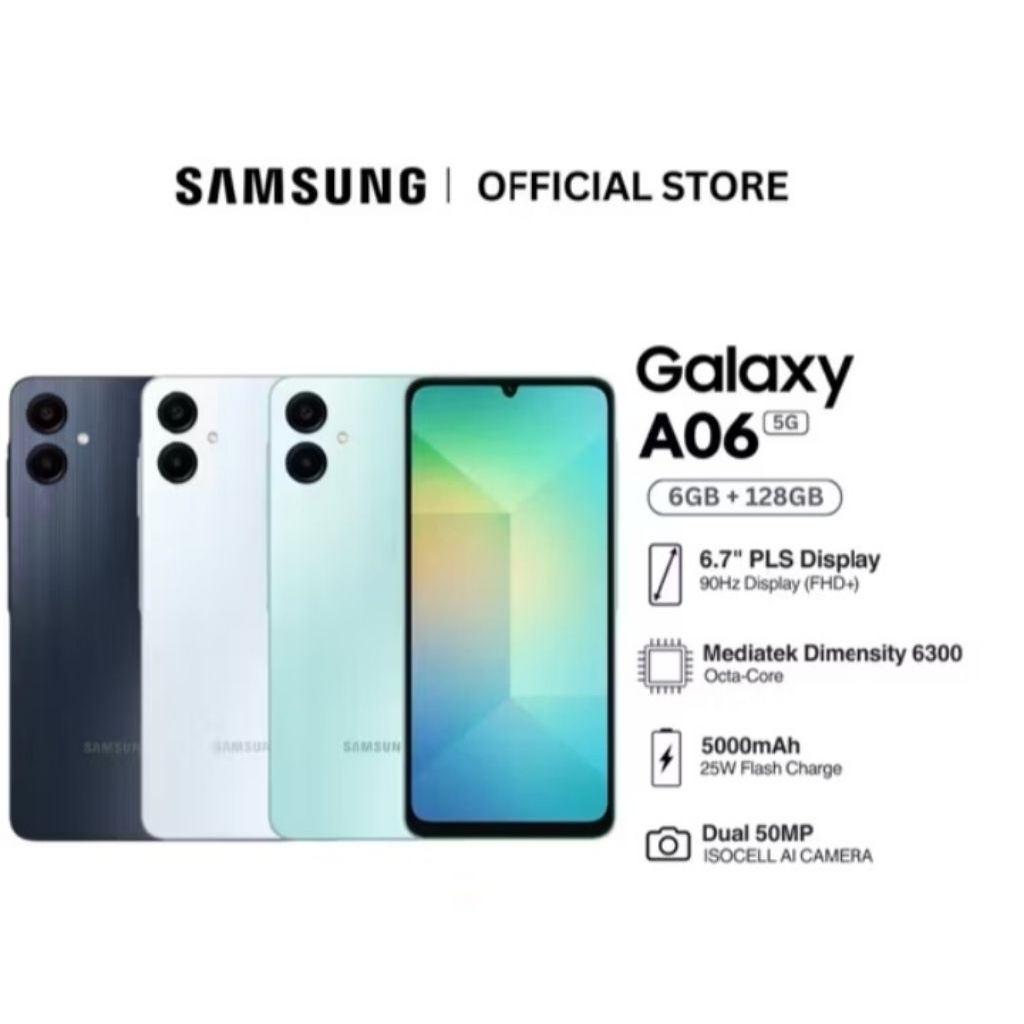 Samsung Galaxy A06 5G Smartphone 6GB+128GB(Black) | Shopee Malaysia