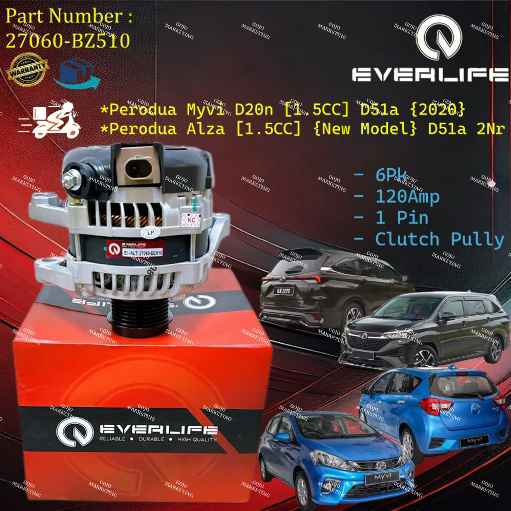 {27060-BZ510} Alternator Perodua Alza New Model 1.5CC /Perodua Myvi D20N D51a 1.5CC Assembly ...
