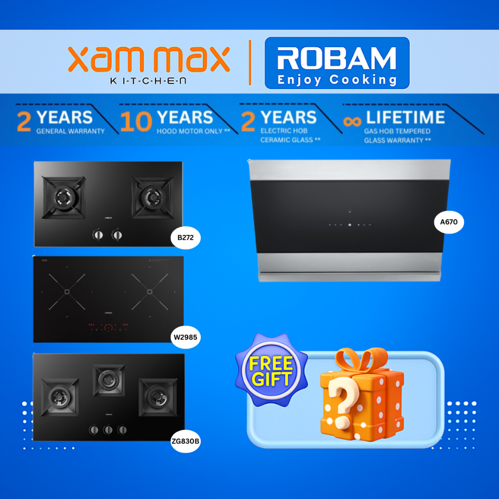 ROBAM Package Cooker Hood (A670) + Gas Hob (B272 / W2985 / ZG830B ...
