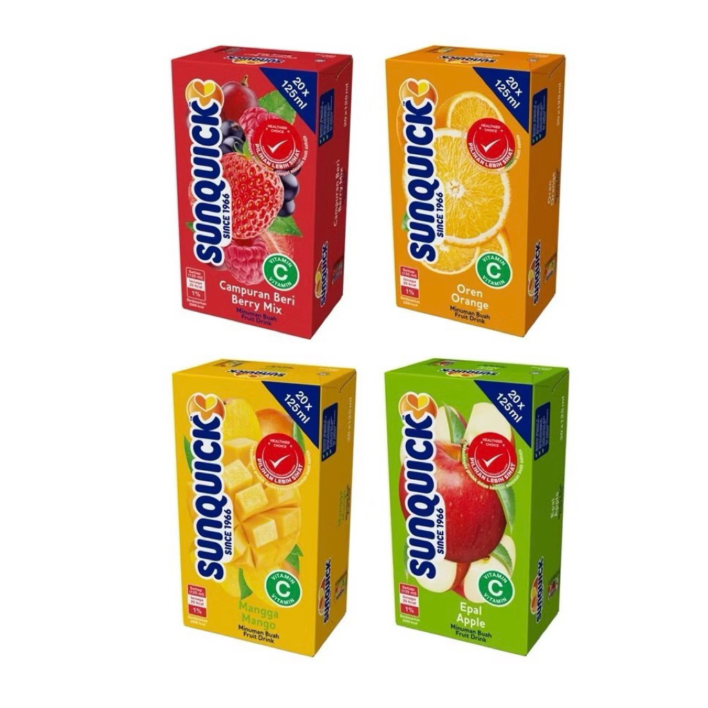 Sunquick Fruit Drink 125ml x 20s (Mix Berries, Orange, Mango, Apple ...