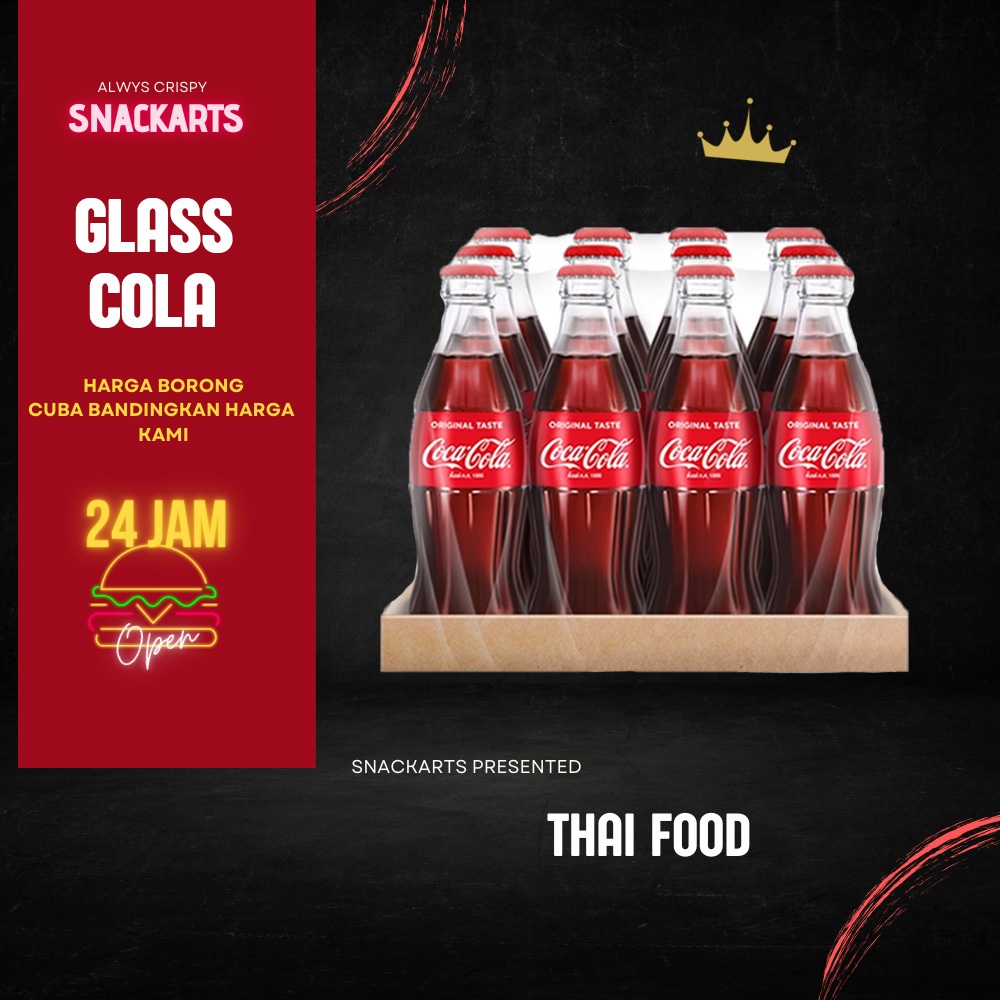 250ml Thai Glass Coca-Cola Classic Original / Coca-Cola Rasa Asli ...