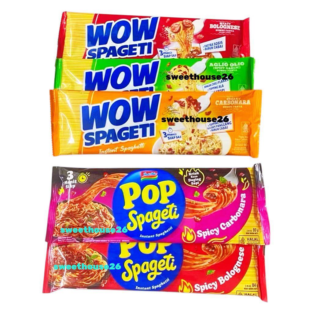 WOW and POP SPAGHETTI 3minit siap ready HALAL INSTANT NOODLE | Shopee ...